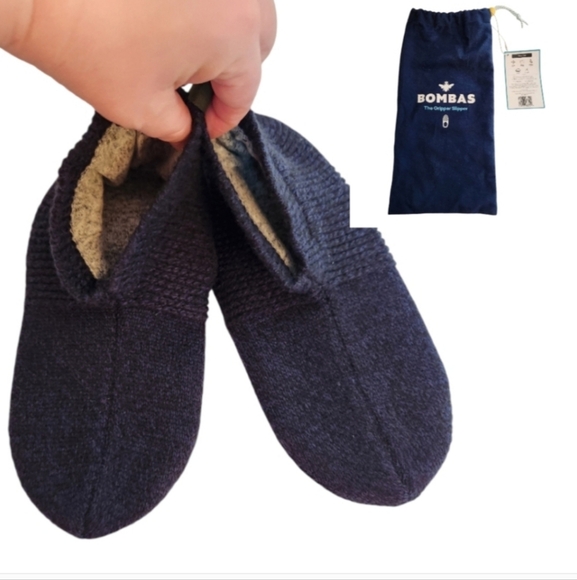Bombas | Shoes | New Bombas Non Slip Gripper Slipper Navy Merino Wool ...